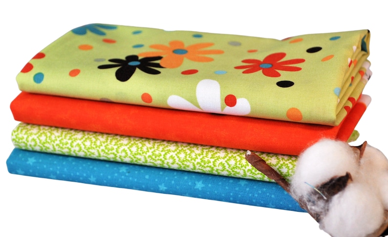 Mod Flowers-b 4 Fat Quarters Bundle 100% Cotton 1 Yard Total - Etsy