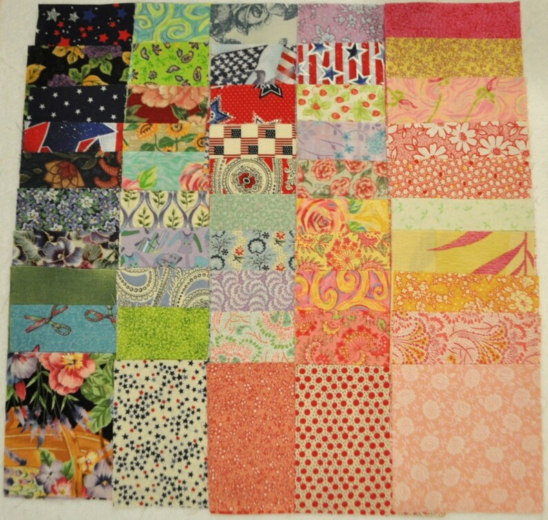 Assorted 4 Squares Charm Pack 50 Pieces 100% Cotton - Etsy