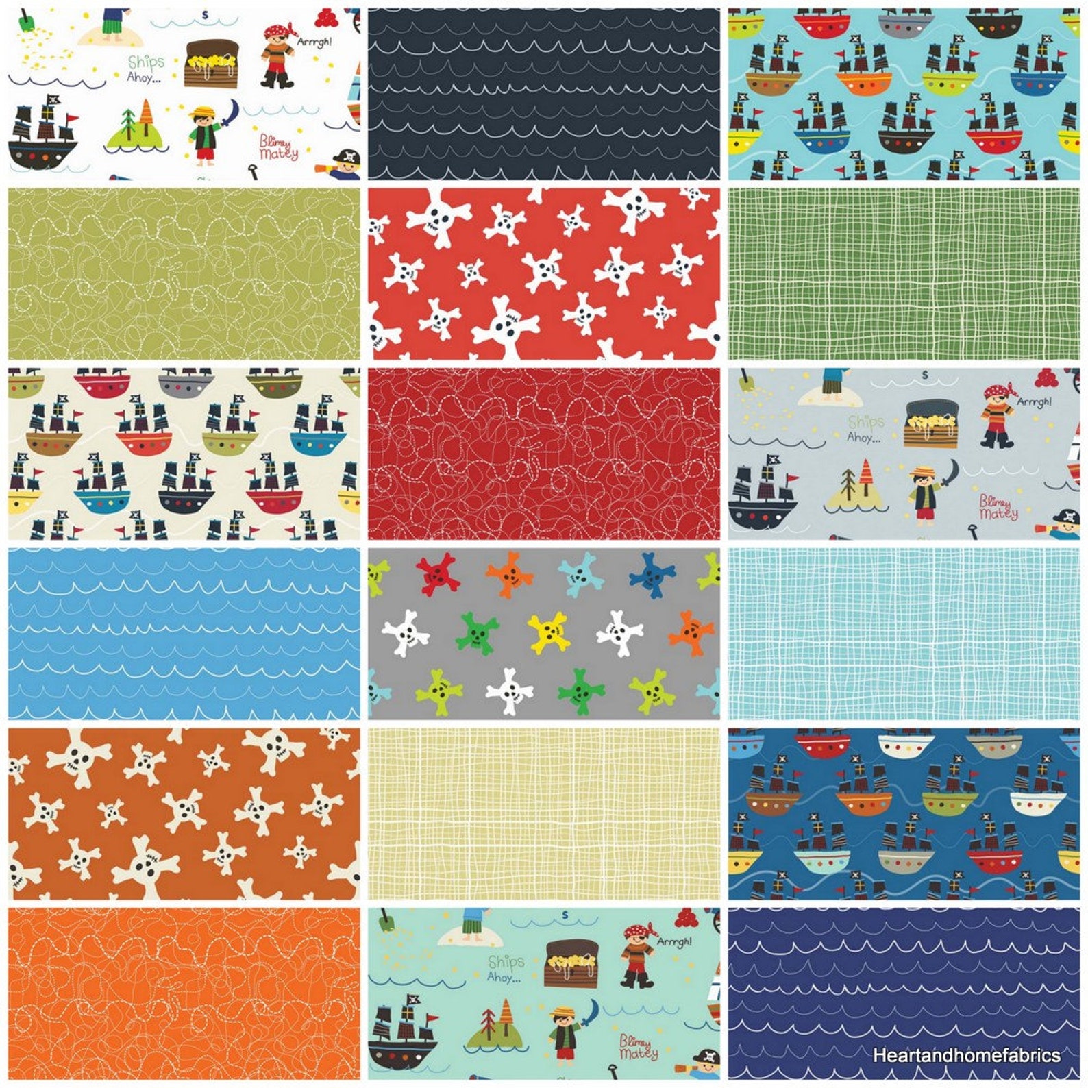 Treasure Map Crosshatch Green by Lesley Grainger for Riley Blake, 1/2 ...