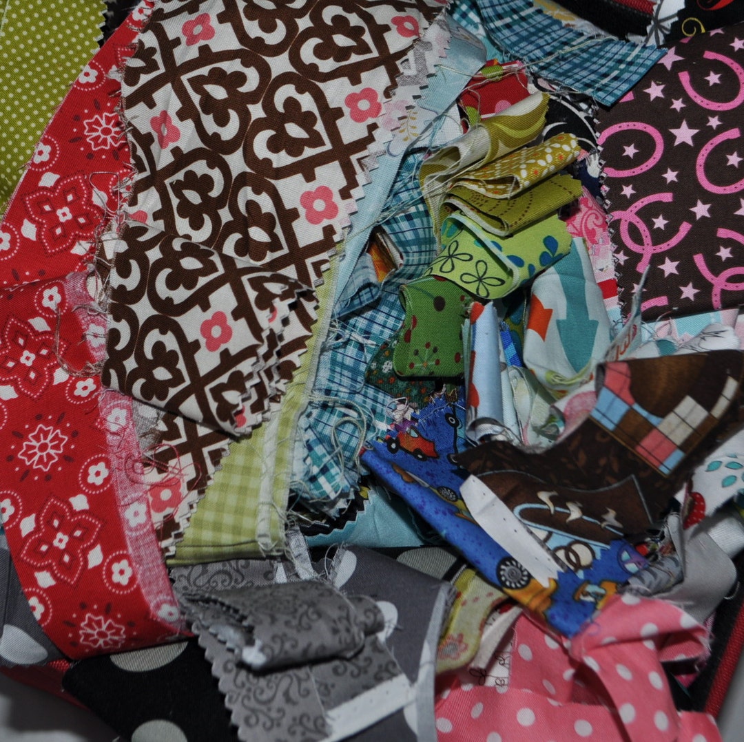 Designer Fabric Scrap Bag Strips, Designer Cottons, Over 2 Yards Total ...