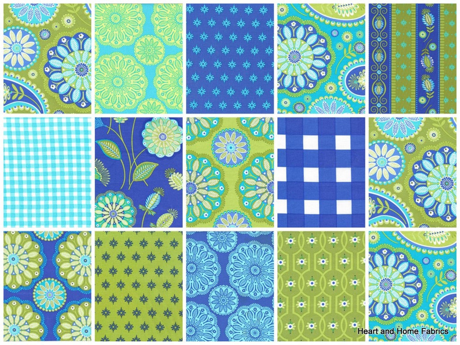 Gypsy Bandana Moonflower Green by Pillow and Maxfield for - Etsy