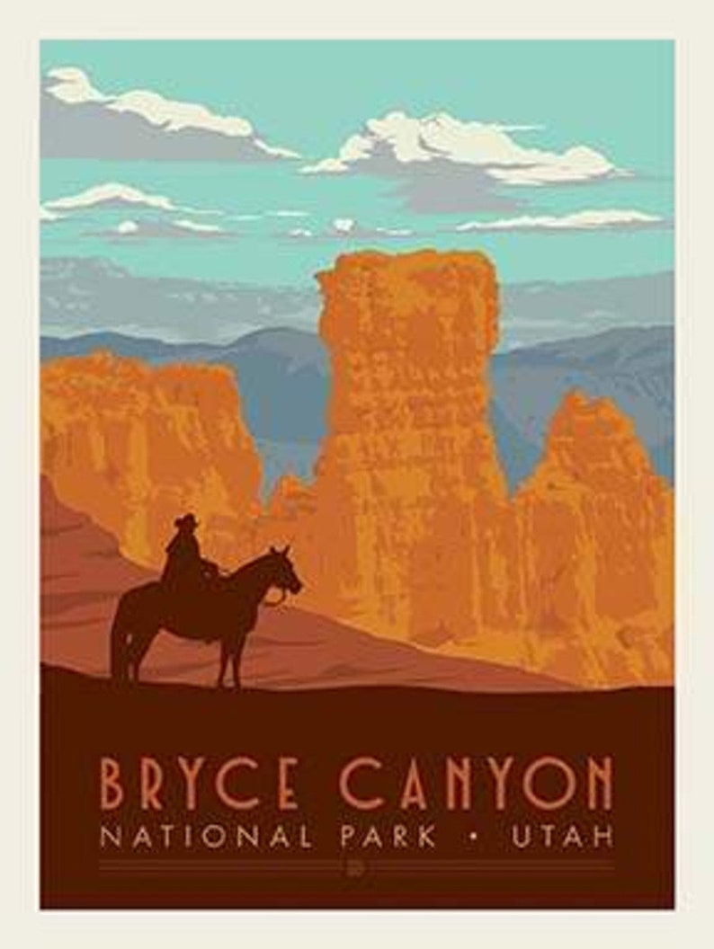 National Parks Poster Panel Bryce Canyon, 36" X 43 1/2", Free Shipping ...