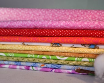 Fabric Scraps Color Bundle Red 10 Fat Eighths 1 1/4 Yards - Etsy