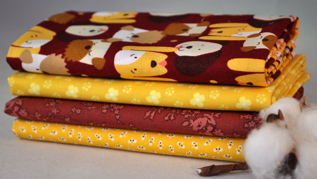 Dog Faces 4 Fat Quarters Bundle, 1 Yard Total, Free Shipping - Etsy
