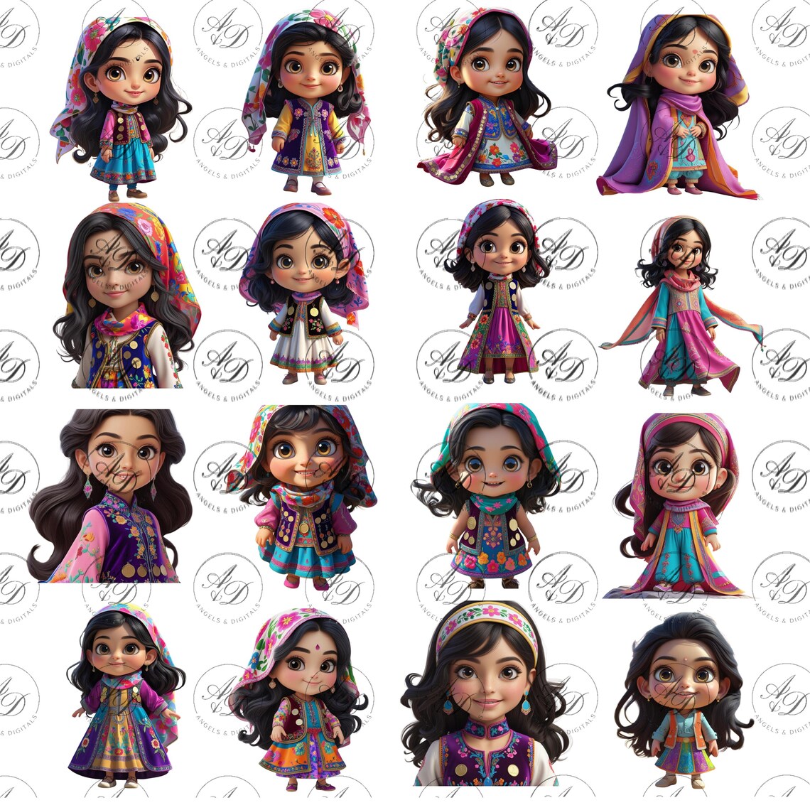 Iranian Persian Children Clipart PNG Cute Kids Illustration Middle ...