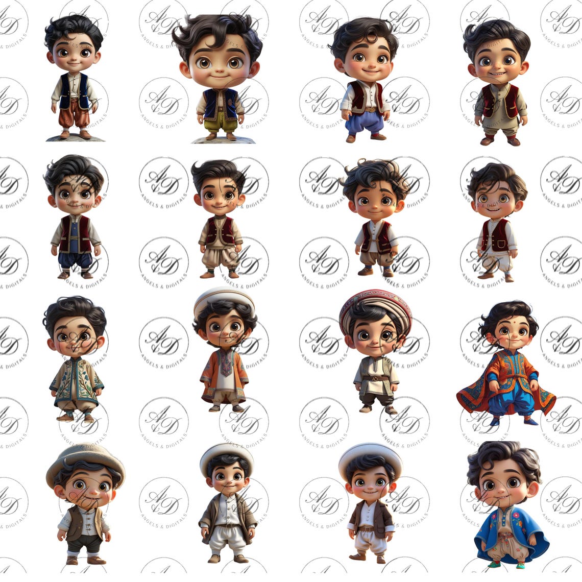 Iranian Persian Children Clipart PNG Cute Kids Illustration Middle ...