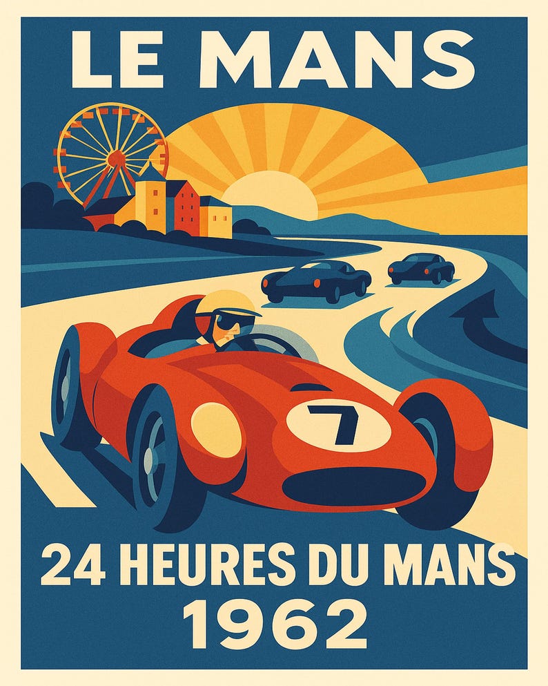 Le Mans 1962 Vintage Racing Poster - Etsy