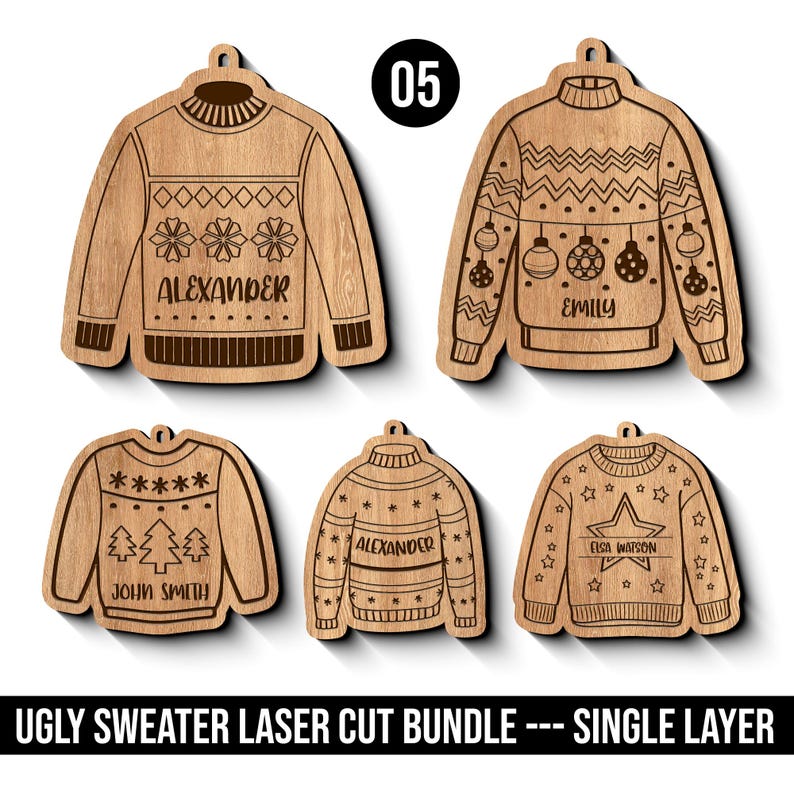 Ugly Sweater Christmas Svg, Digital Cut File Glowforge CNC, Holiday ...