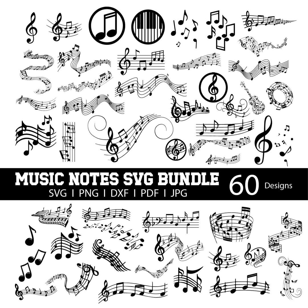 Music Notes Svg Bundle: Musical Notes Clipart, Music Notes Svg, Musical ...