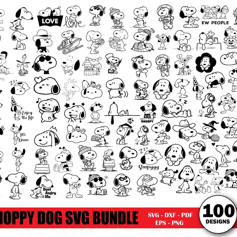 Snoopy Svg - Etsy