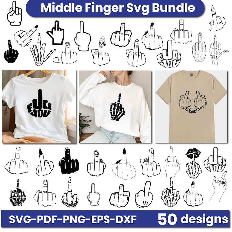 Middle Finger Svg - Etsy