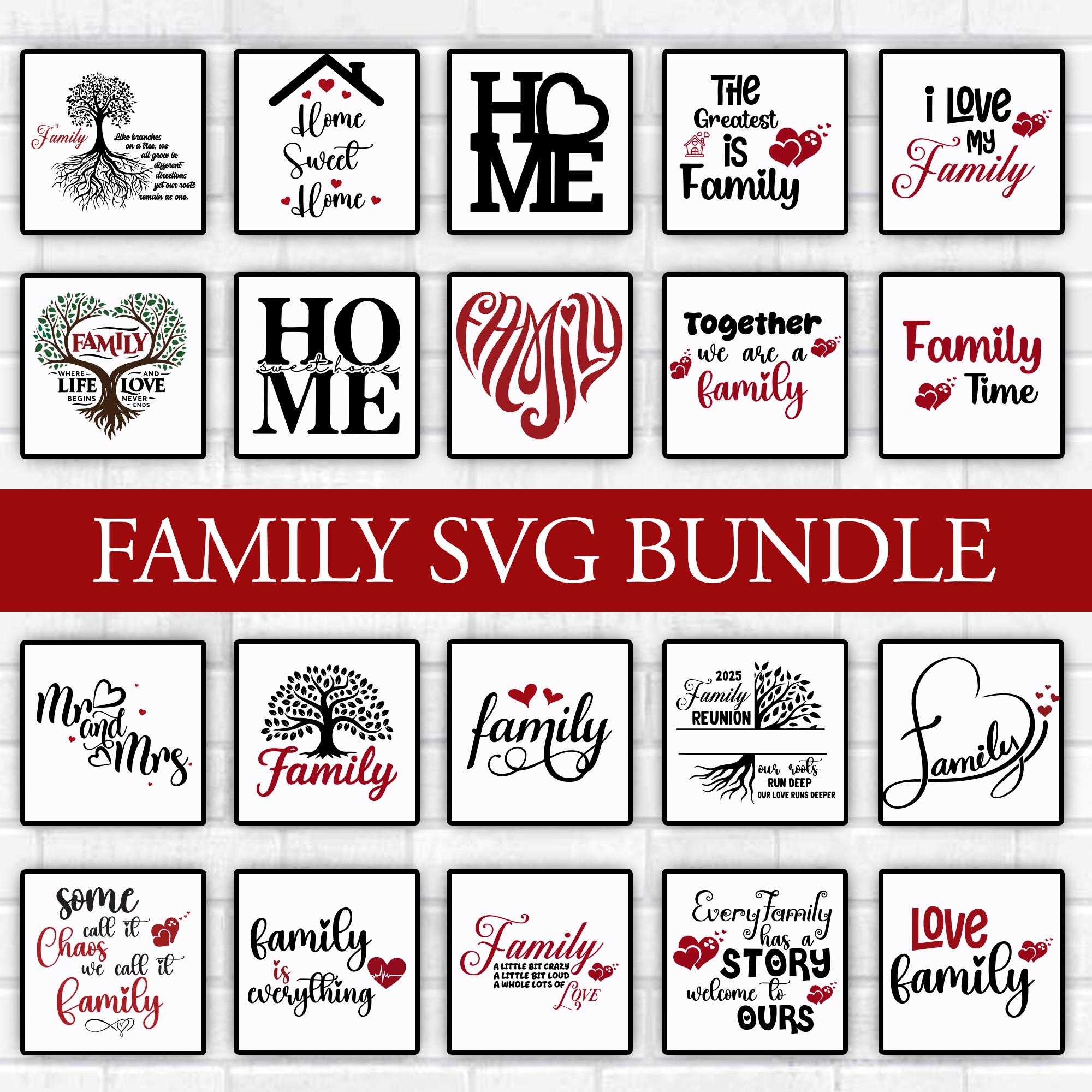 Family SVG Bundle, Family Wall Sign, Quote Sign Svg, Home Sweet Home ...