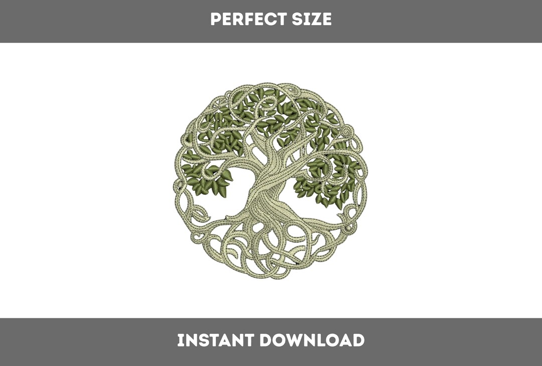 Tree of Life Embroidery Designs - Round Tree Machine Embroidery File ...