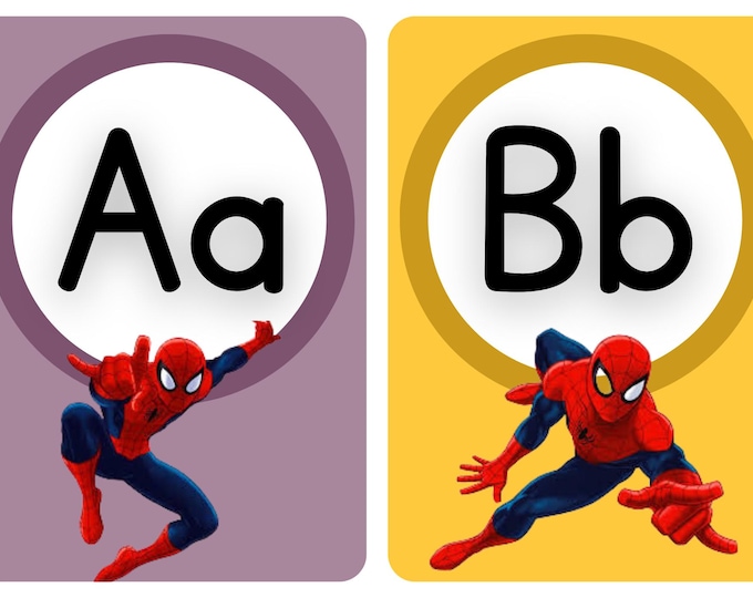 Flash Cards, Superhero, Alphabet Cards, Learning Toys, Educational Toys ...