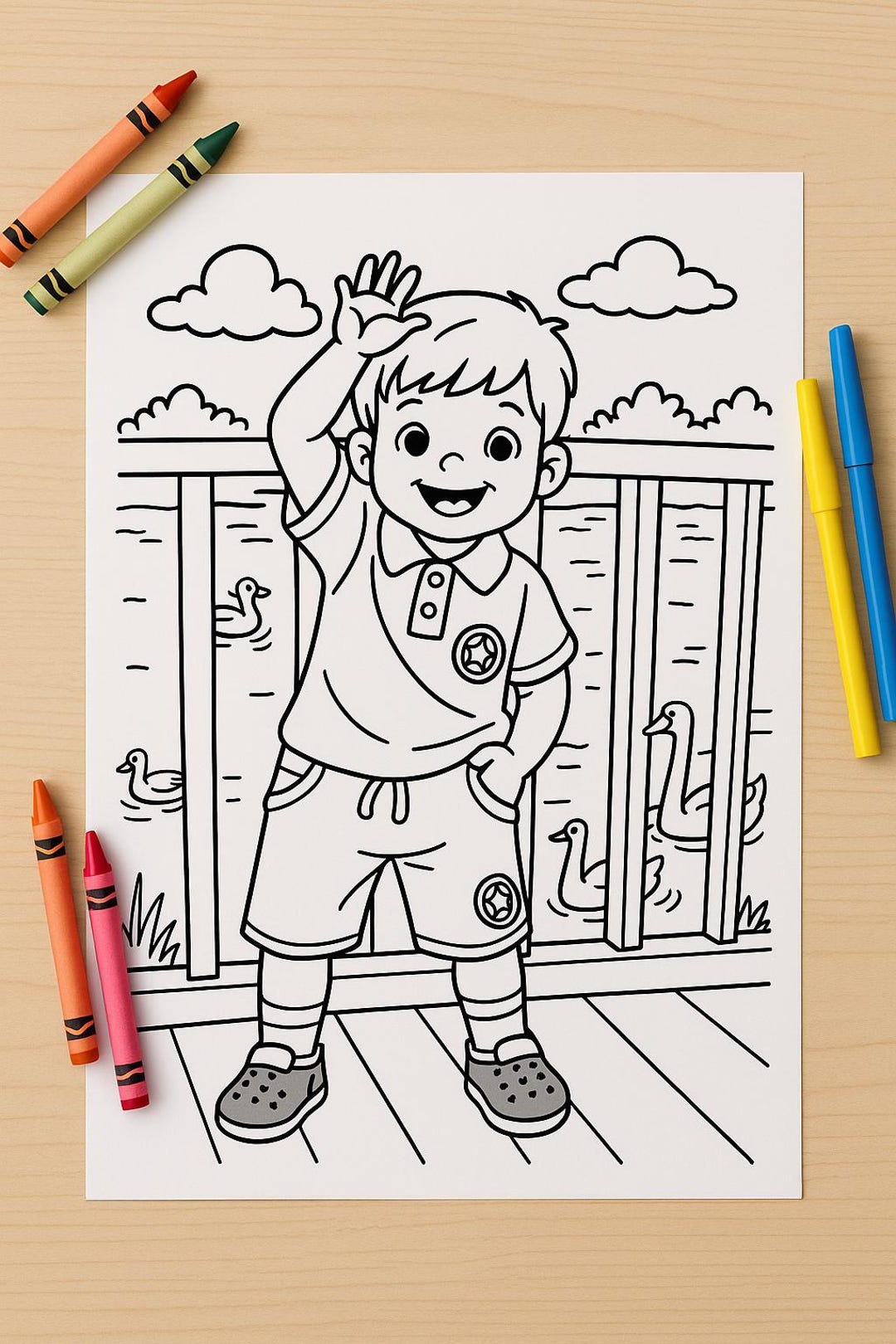 Digital Kids Colouring Page | Toddler Printable Activity | Cartoon ...