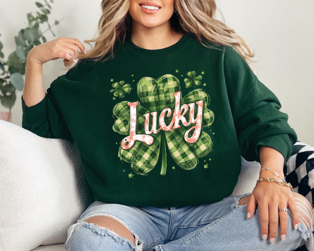 Lucky Shamrock PNG, St Patrick’s Day Lucky PNG, Preppy Lucky Shamrock ...