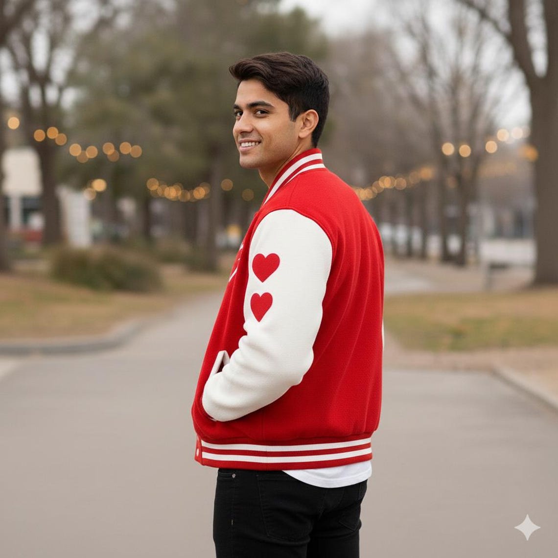 Valentine’s Day Couple Varsity Jacket | Matching Fleece Letterman ...