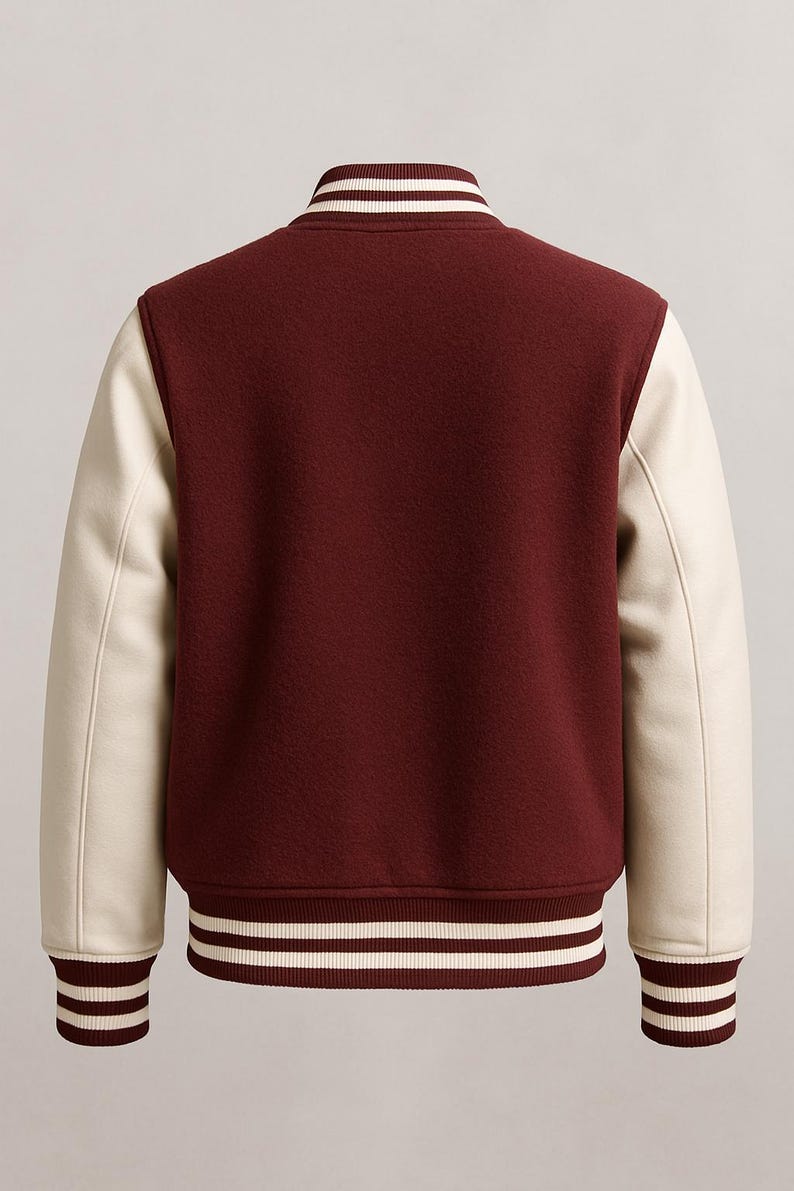 Red & Cream Varsity Jacket | Men’s Fleece Letterman - Etsy