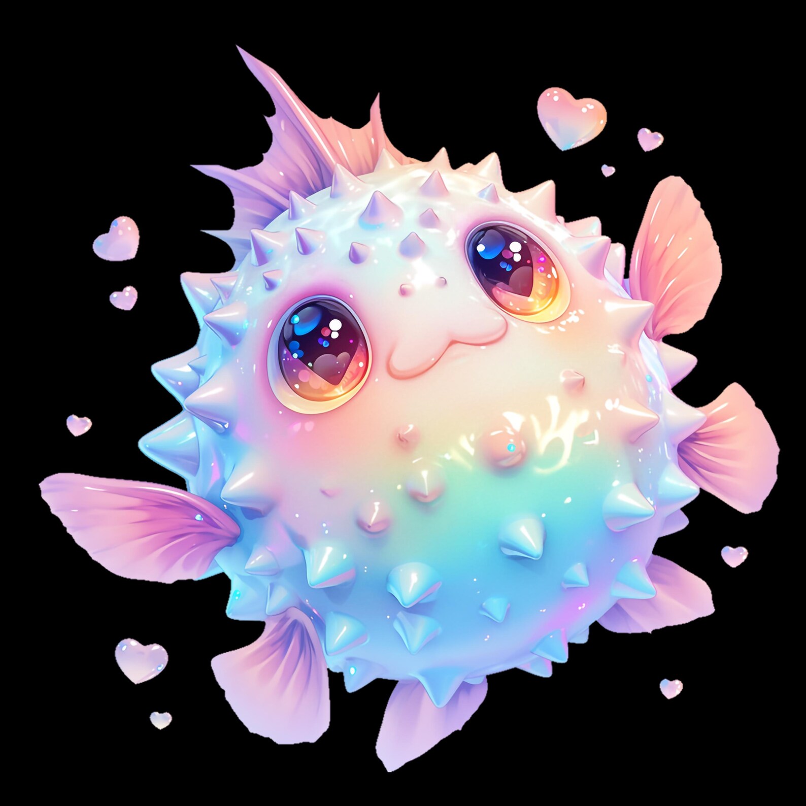 Cute Chibi Pufferfish Clipart Bundle | 10 PNG Sea Animal Images for ...