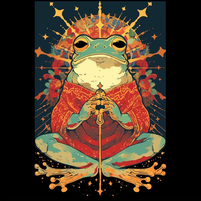 10 Boho Frog PNG Files, Whimsical Frog Art Bundle for Cricut ...