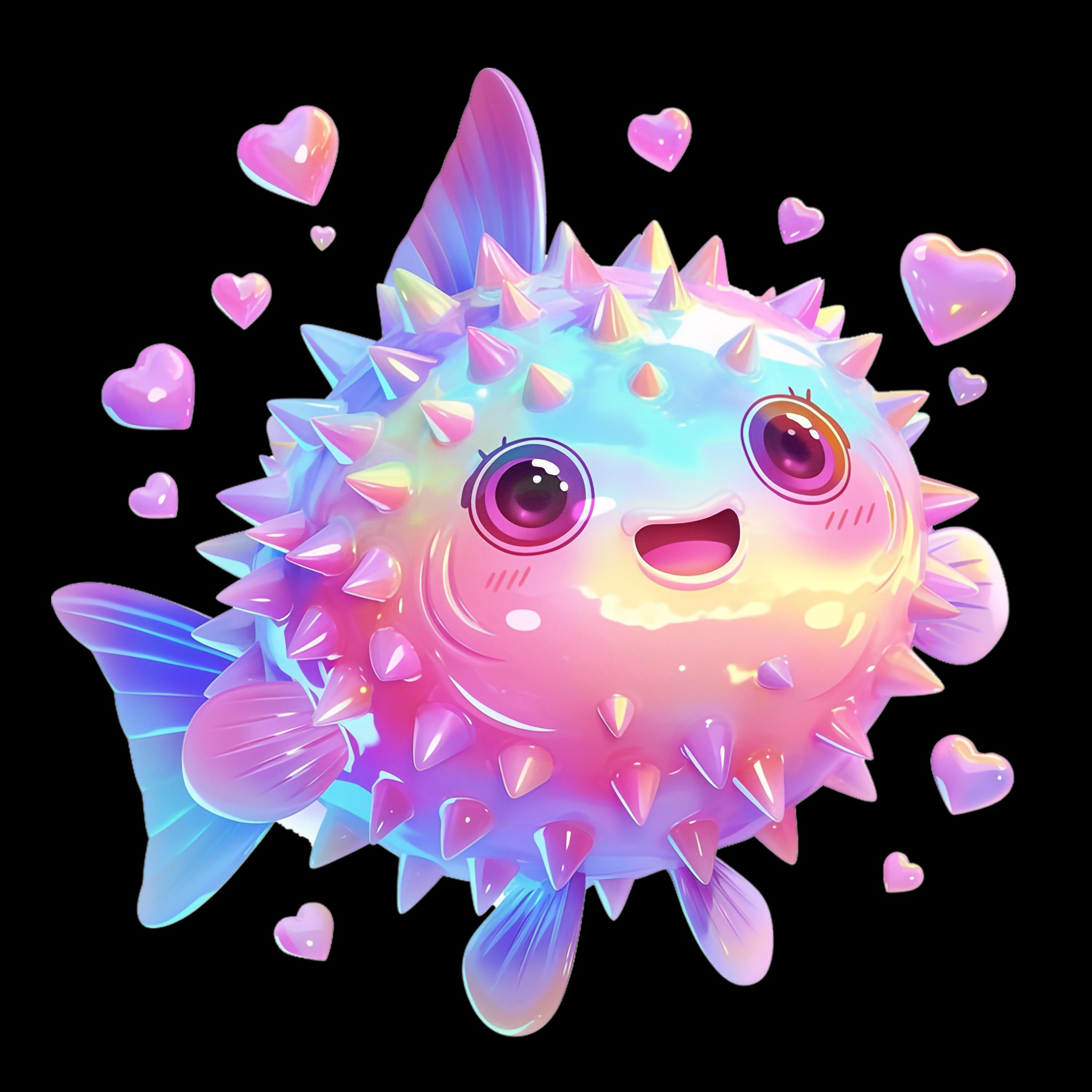 Cute Chibi Pufferfish Clipart Bundle | 10 PNG Sea Animal Images for ...