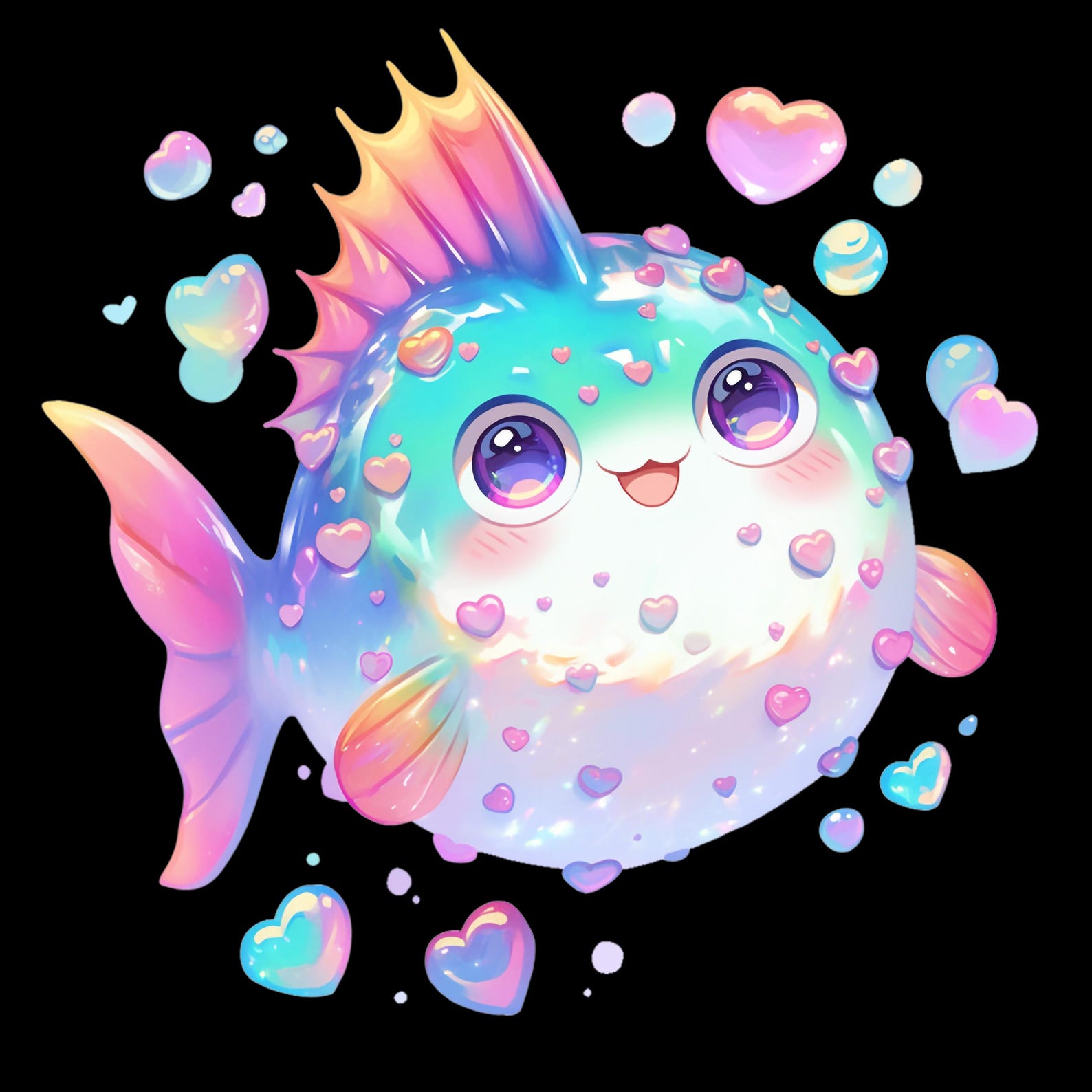 Cute Chibi Pufferfish Clipart Bundle | 10 PNG Sea Animal Images for ...