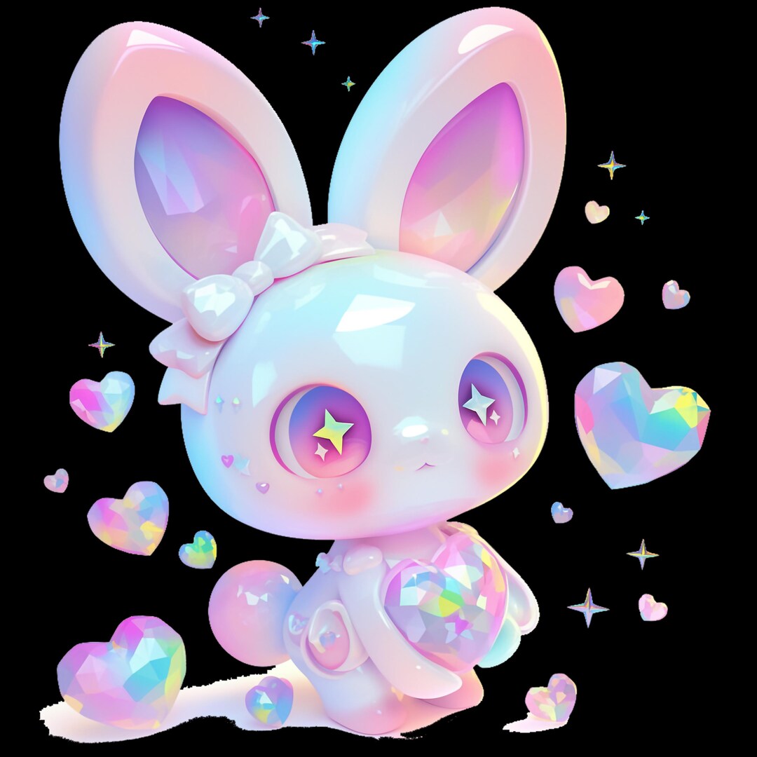 Cute Chibi Rabbit Clipart Bundle | 10 PNG Bunny Images for Crafts ...