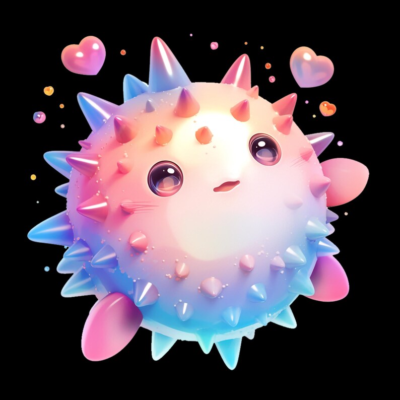 Cute Chibi Pufferfish Clipart Bundle | 10 PNG Sea Animal Images for ...
