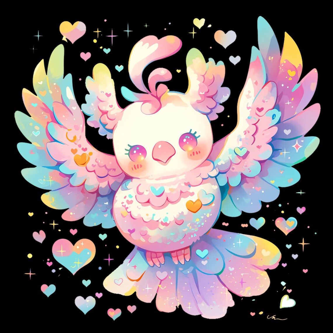 Chibi Phoenix PNG Clipart Bundle: Mythical Fire Bird Graphics ...