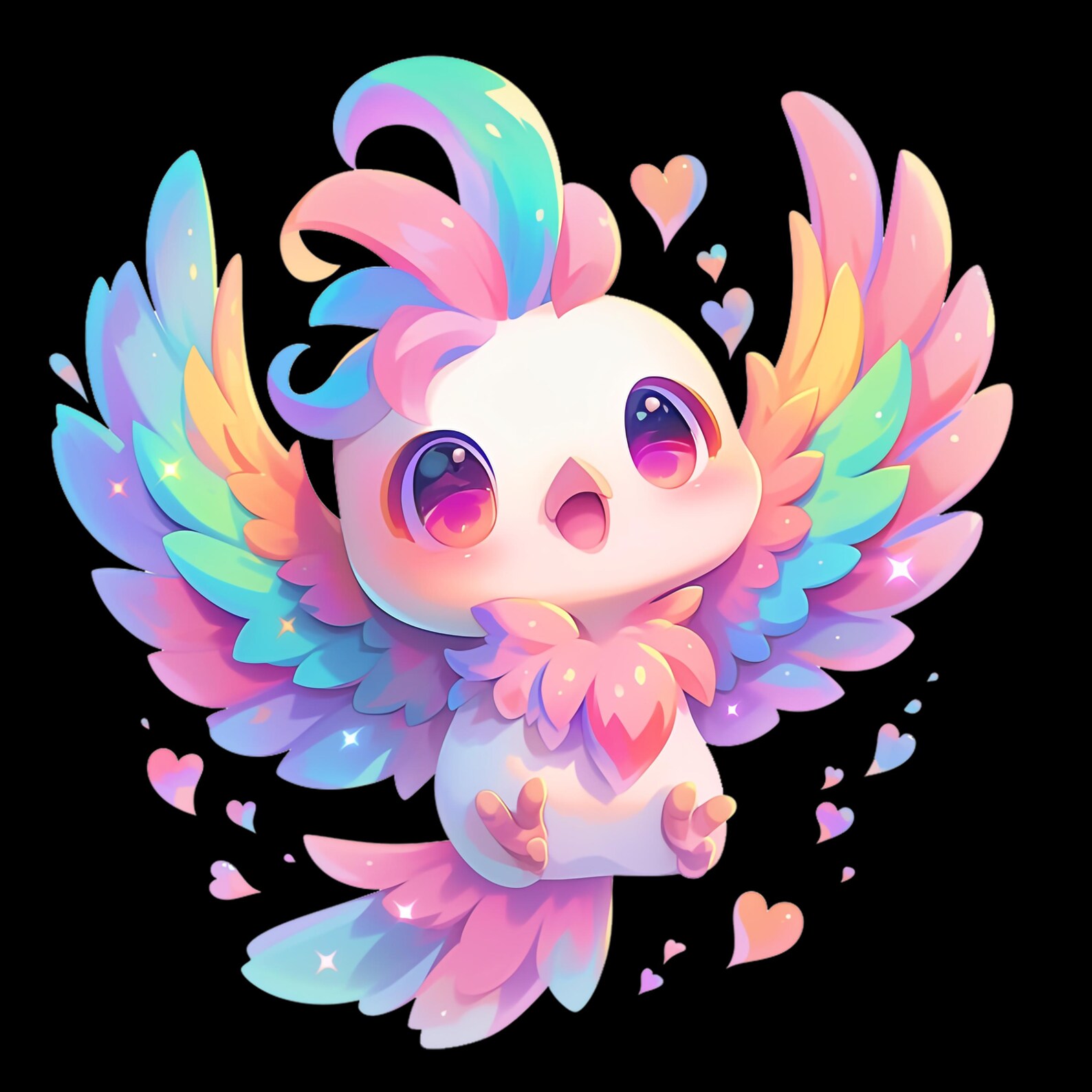 Chibi Phoenix PNG Clipart Bundle: Mythical Fire Bird Graphics ...