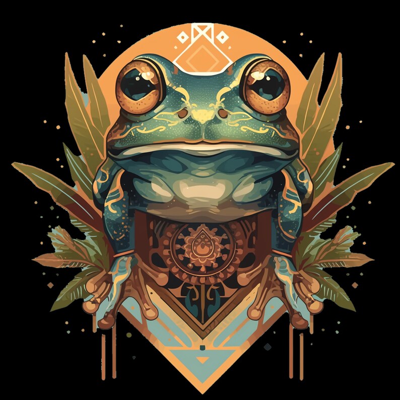 10 Boho Frog PNG Files, Whimsical Frog Art Bundle for Cricut ...