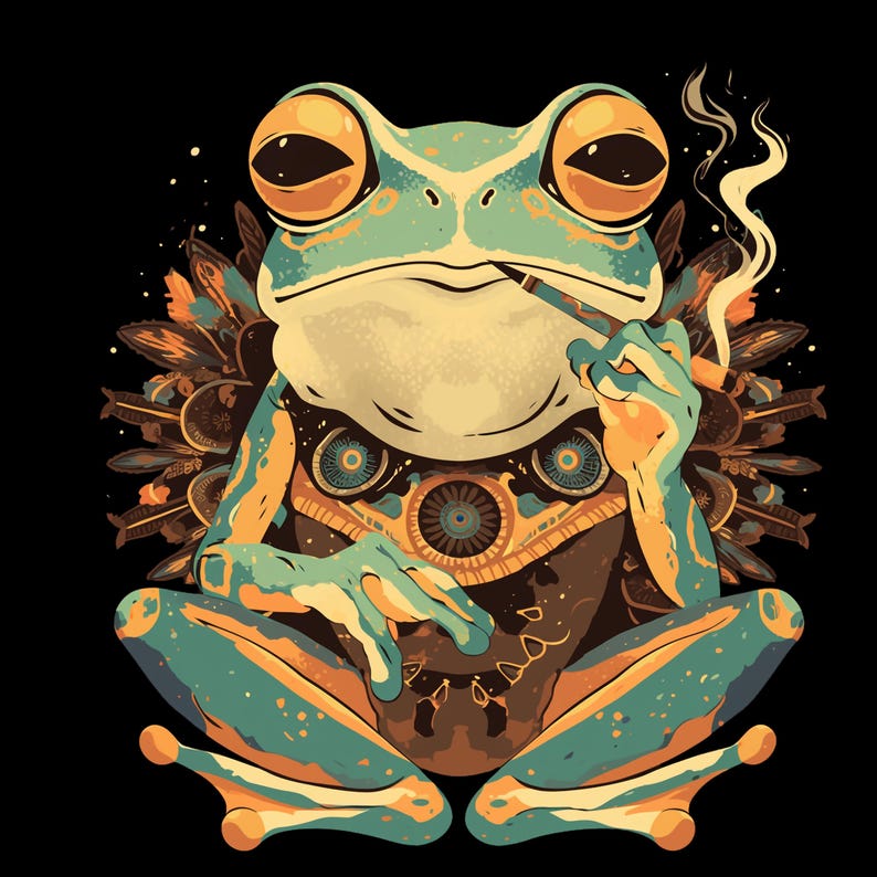 10 Boho Frog PNG Files, Whimsical Frog Art Bundle for Cricut ...