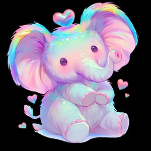 Cute Chibi Mammoth PNG Bundle – 10 Adorable Ice Age Cliparts for ...