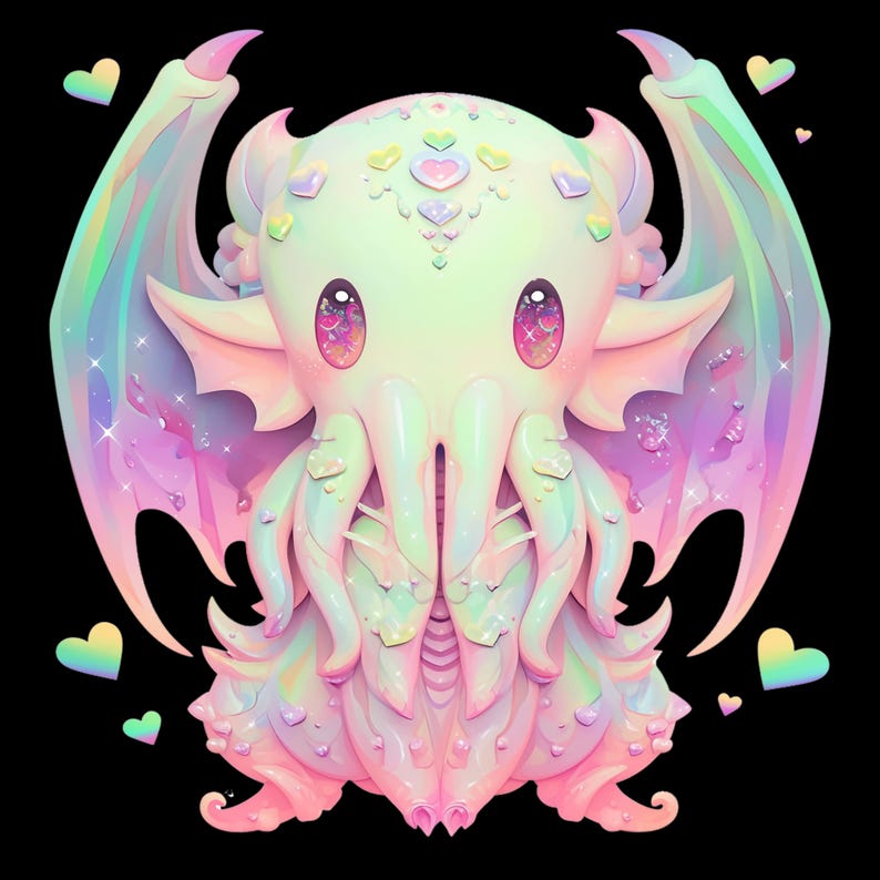 10 PNG Cute Chibi Cthulhus – Kawaii Lovecraftian Clipart, Cartoon ...