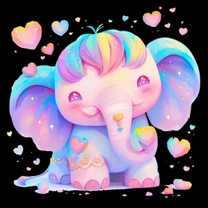 Cute Chibi Mammoth PNG Bundle – 10 Adorable Ice Age Cliparts for ...