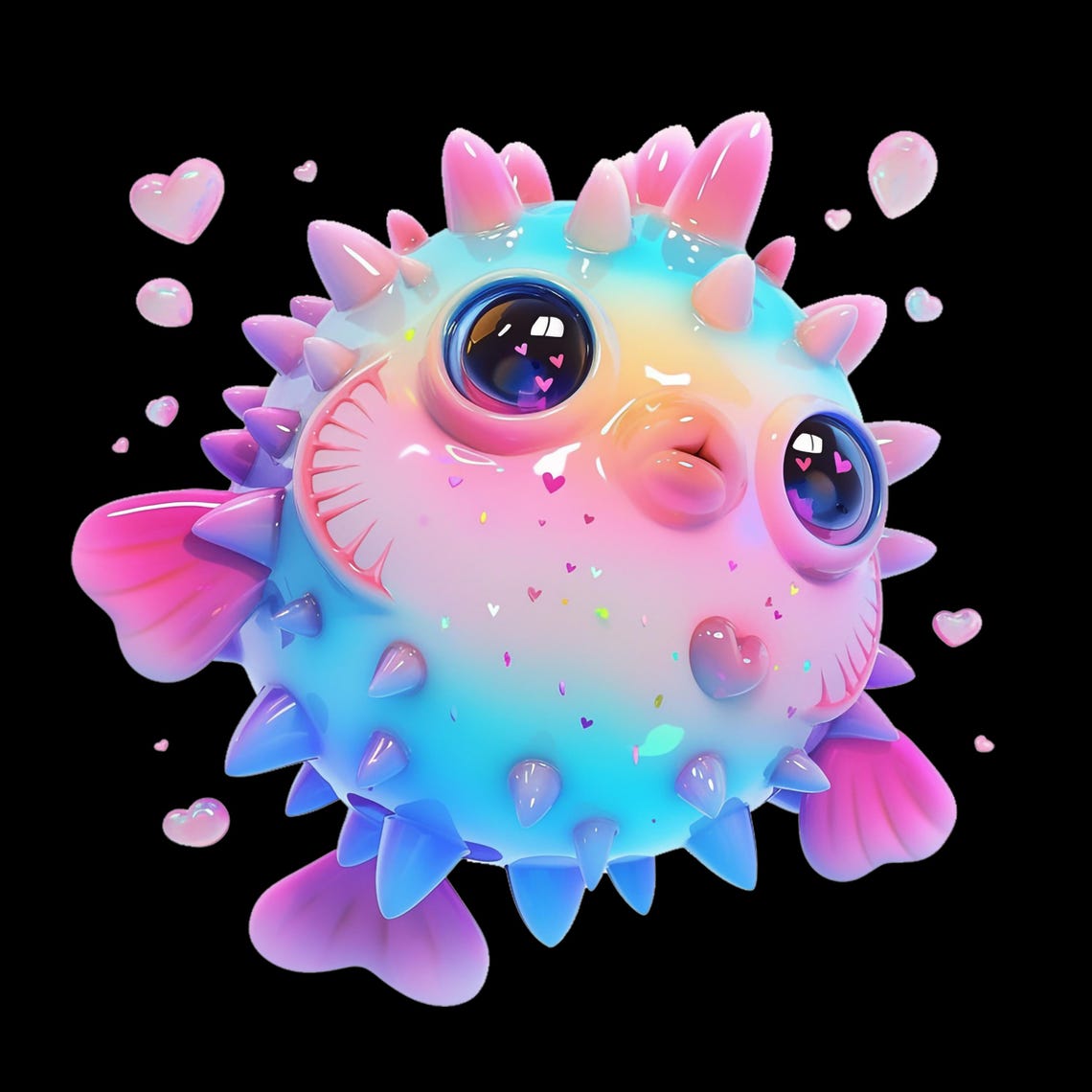 Cute Chibi Pufferfish Clipart Bundle | 10 PNG Sea Animal Images for ...