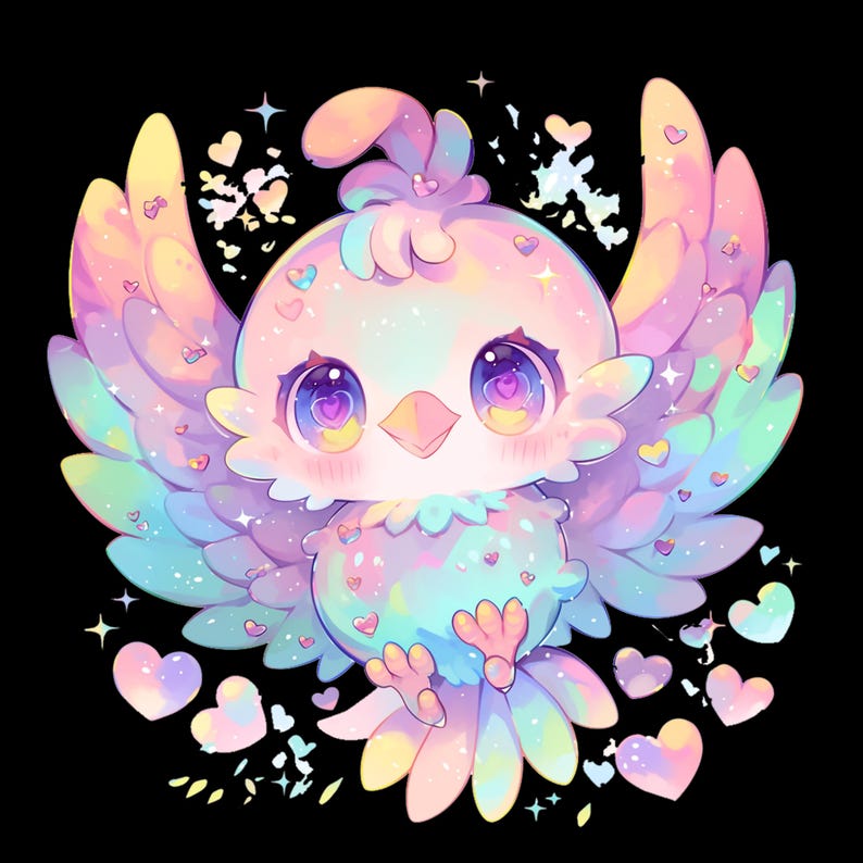 Chibi Phoenix PNG Clipart Bundle: Mythical Fire Bird Graphics ...