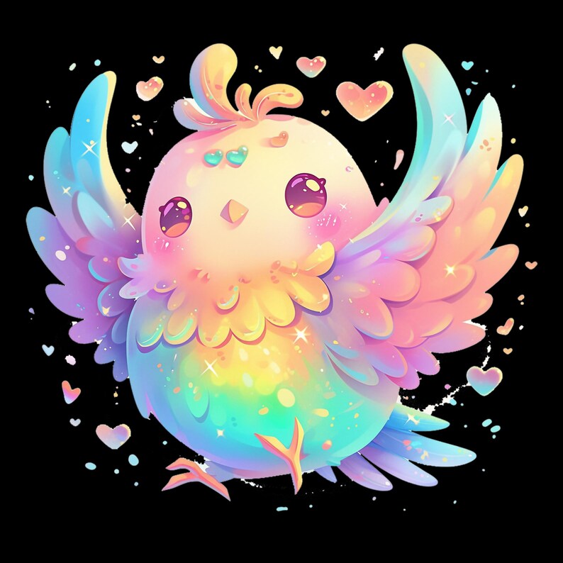 Chibi Phoenix PNG Clipart Bundle: Mythical Fire Bird Graphics ...