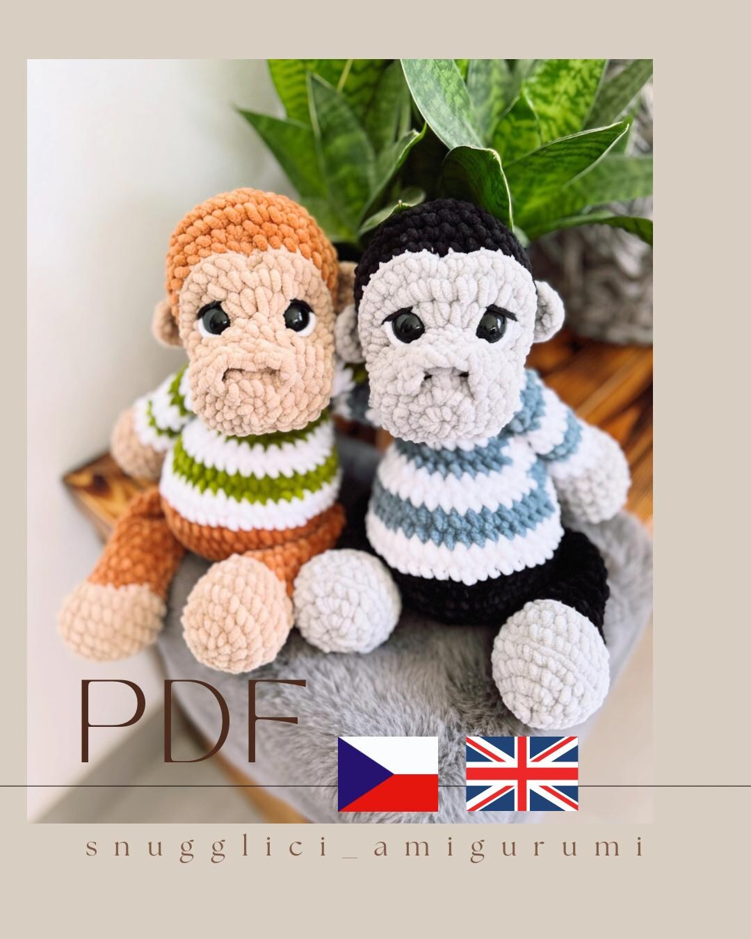 Crochet Gorilla & Orangutan Pattern PDF | Amigurumi Monkey Plushie ...