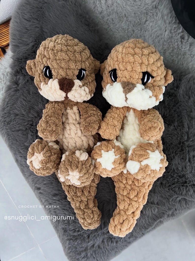 Otter Snuggler Crochet Pattern PDF | Plush Otter Amigurumi - Etsy