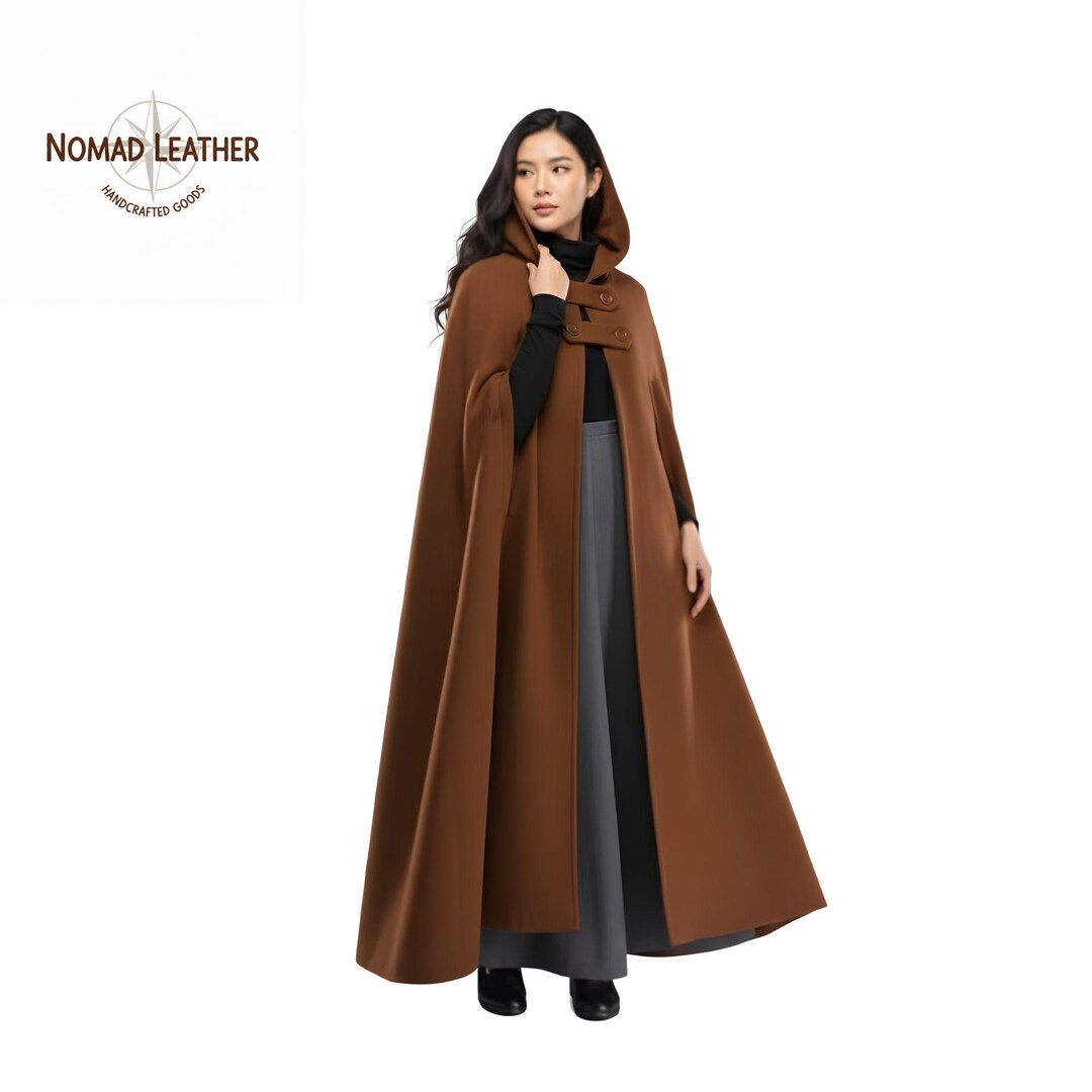 Princess Asymmetrical Wool Coat, Wool Cloak With Hood, Long Wool Coat ...