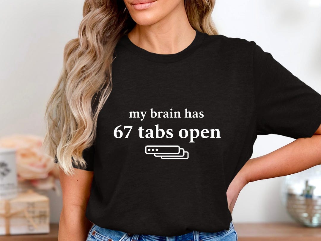 My Brain Has 67 Tabs Open PNG: Sarcastic Overthinking Meme (digital ...