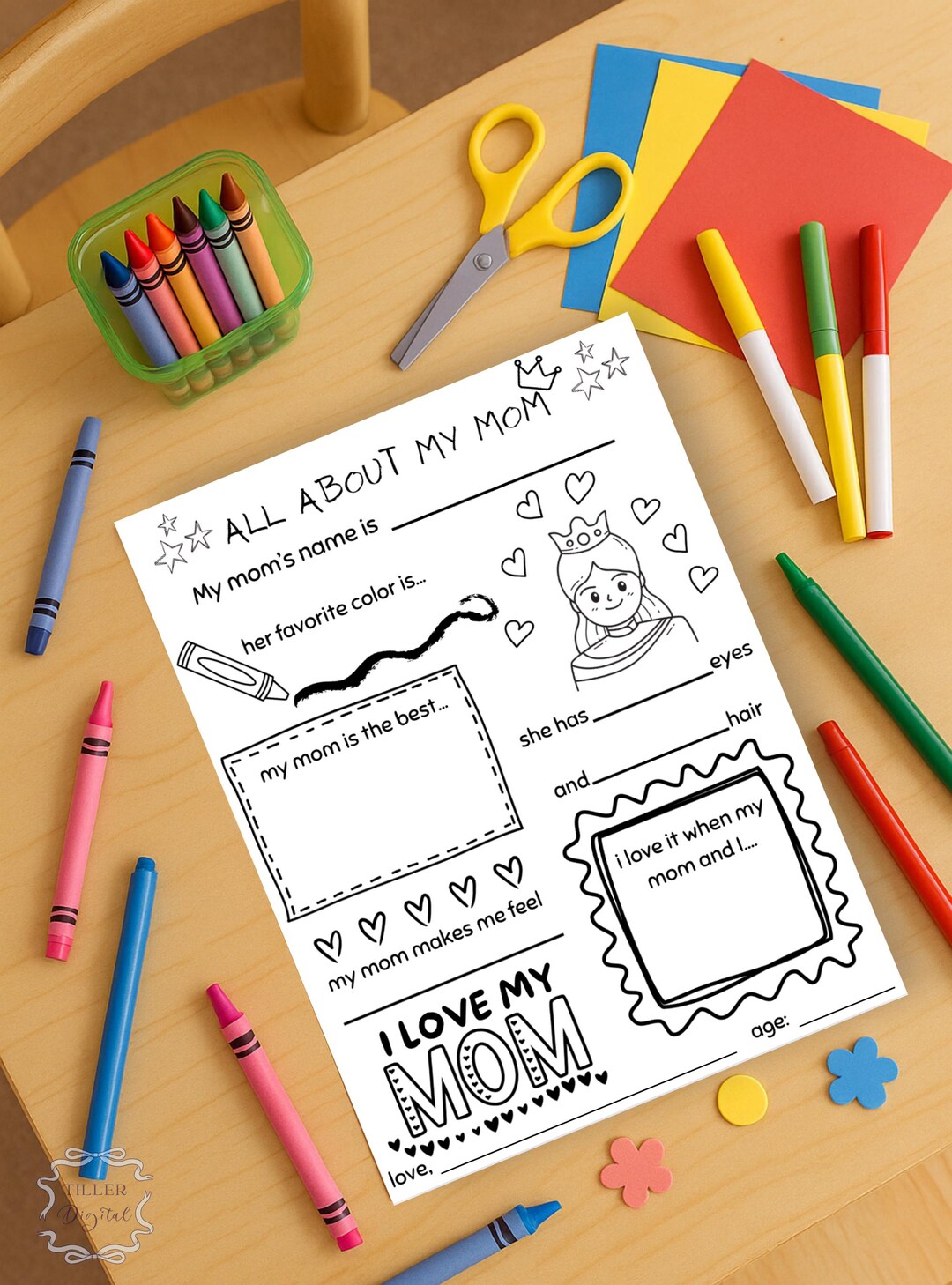 All About My Mom Mother’s Day Printable – Kids Activity Worksheet ...