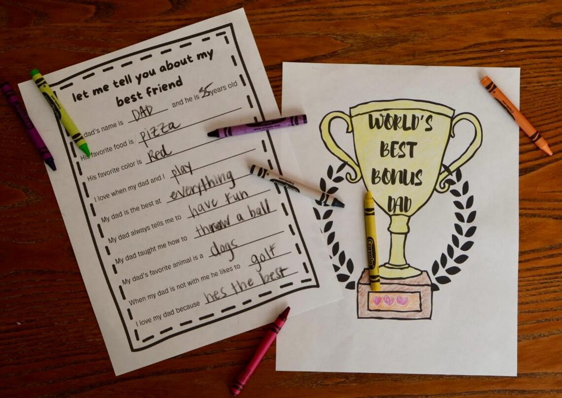 Father’s Day Printable for Bonus Dad – All About My Stepdad Activity ...