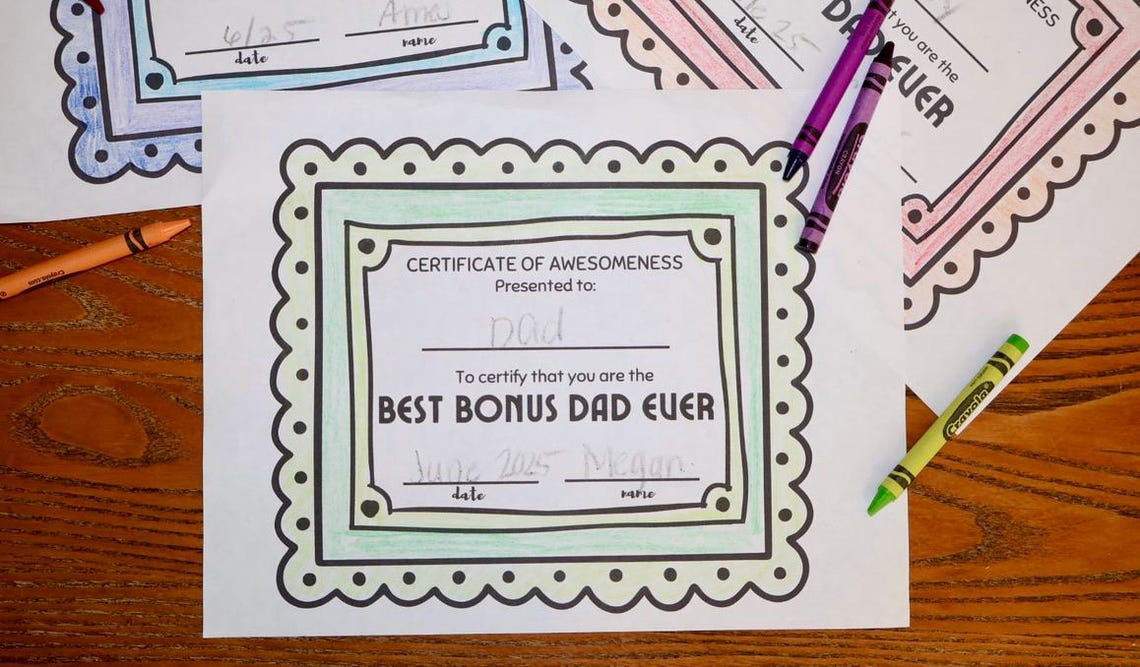Father’s Day Printable for Bonus Dad – All About My Stepdad Activity ...