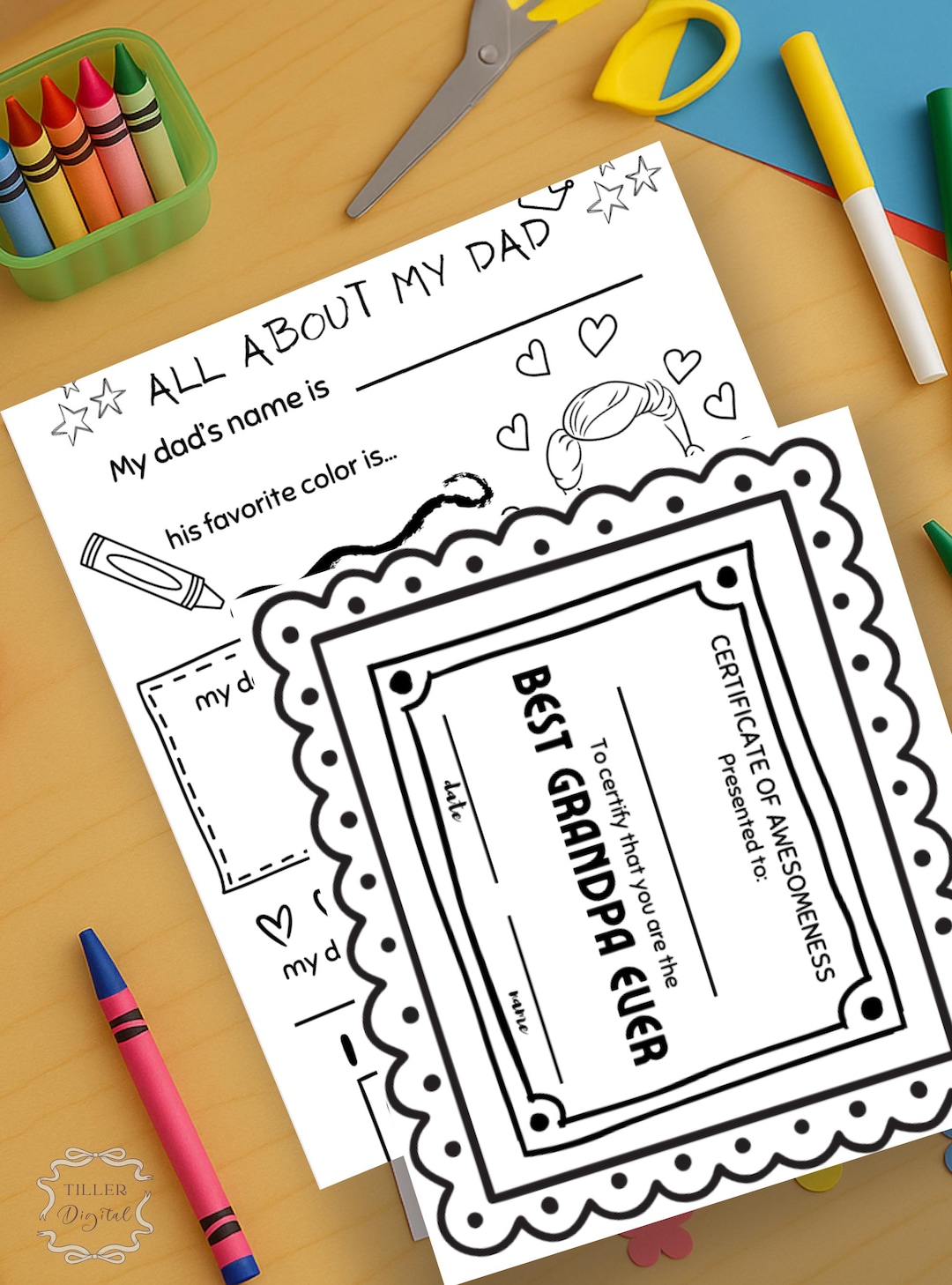 Printable All About My Grandpa Worksheet | Father's Day Craft | Grandpa ...