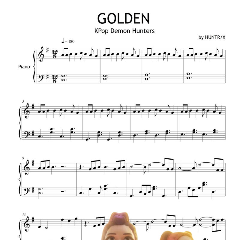 Golden Kpop Demon Hunter Alto Sax Music Sheet - Etsy Canada