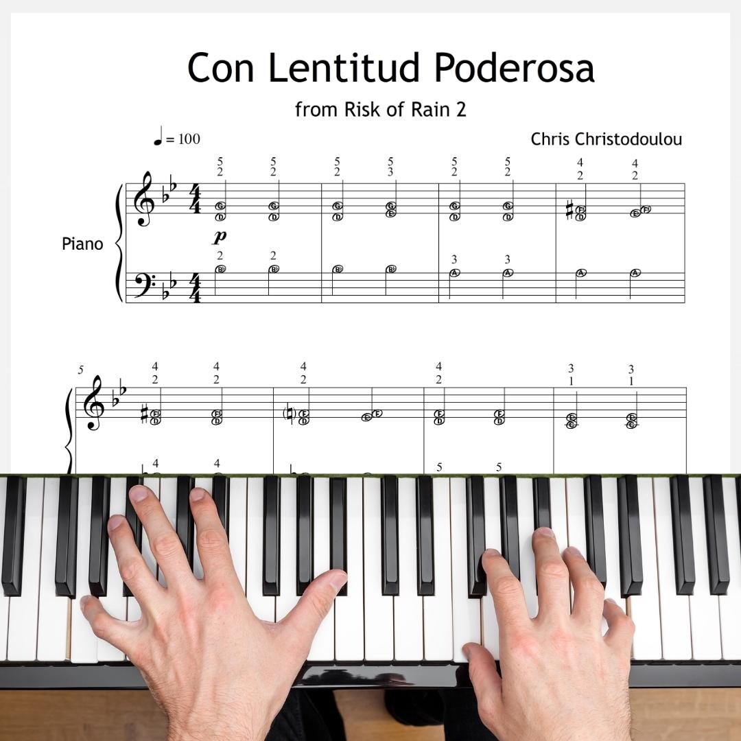 Con Lentitud Poderosa (from Risk of Rain 2) - Simplified Piano Sheet ...
