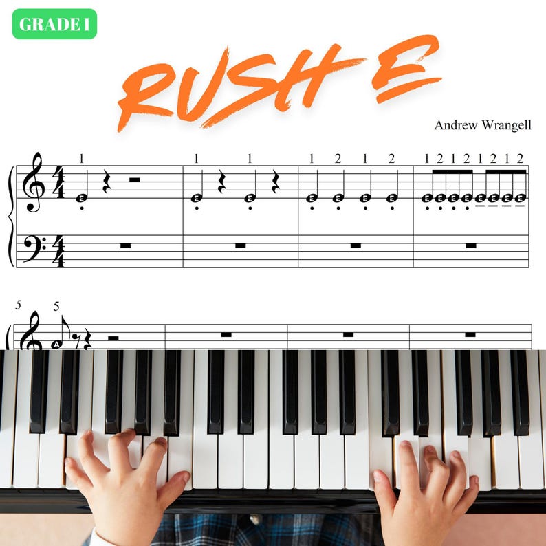 Rush E - Easy Piano Sheet Music for Beginners | Grade 1–2 | Digital Download (PDF) | Popular ...