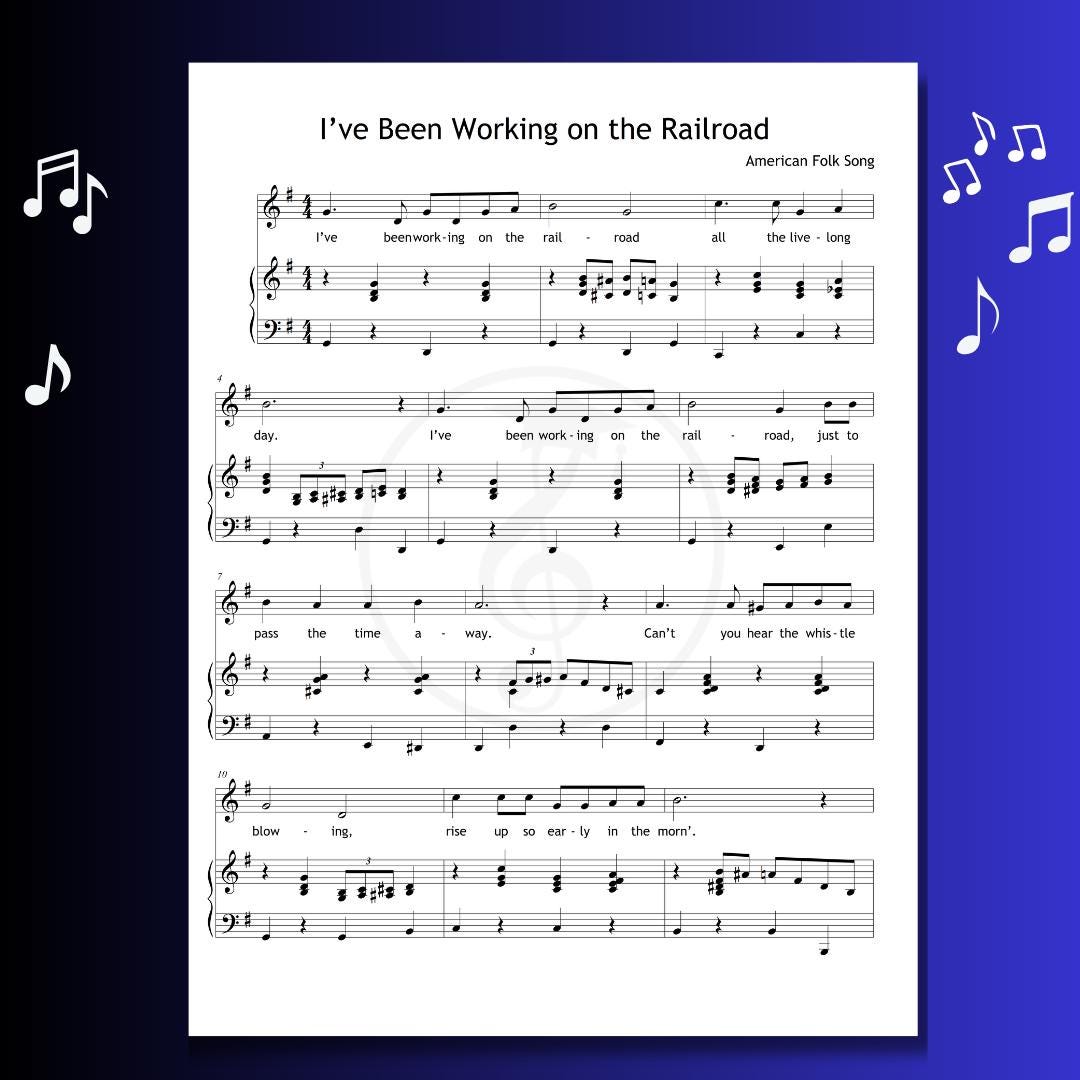 I’ve Been Working on the Railroad - American Folk Song for Piano, Voice ...